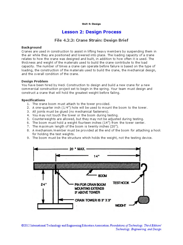 Crane Strain Design Breif | PDF | Crane (Machine) | Engineering Design ...