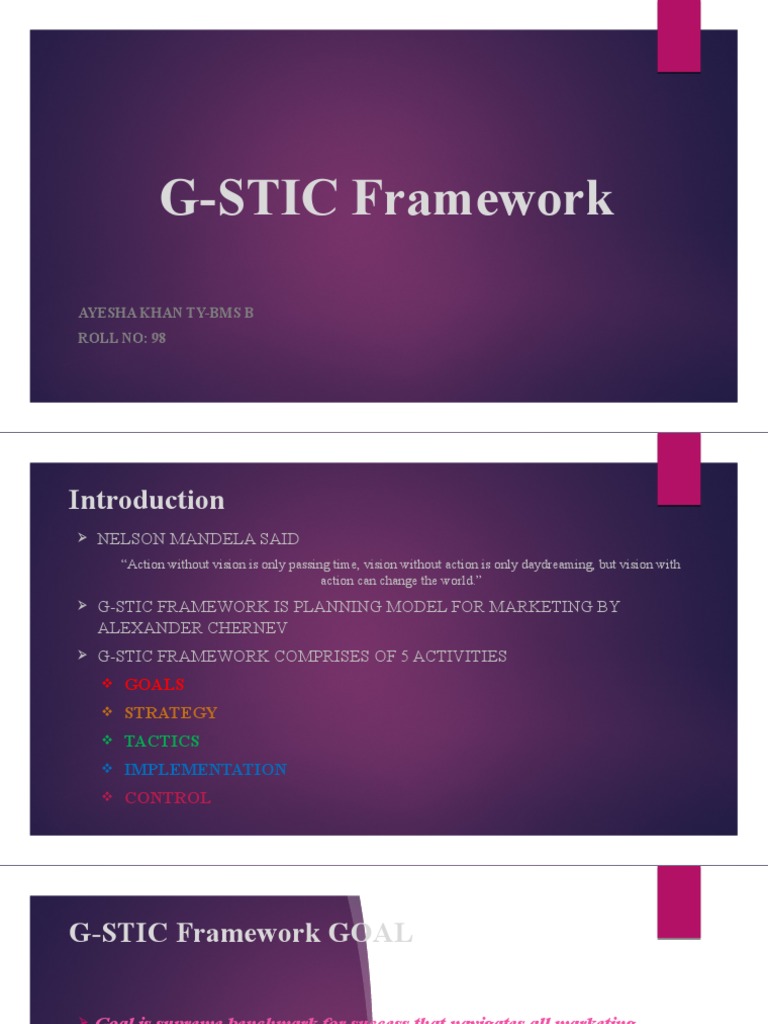 The G-STIC Framework | PDF | Marketing | Goal