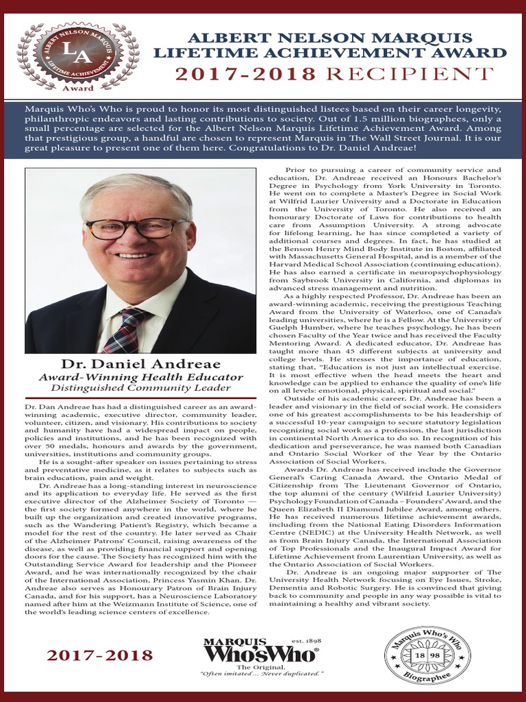 WSJ LA Award Daniel Andreae | PDF | Social Work | Academic Degree