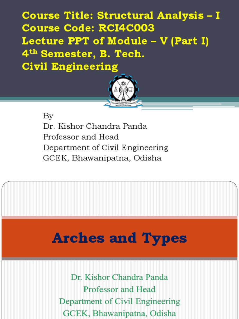 Structural Analysis - I, B. Tech., 4th Semester, Civil Engineering, Module-V, Part I | PDF ...
