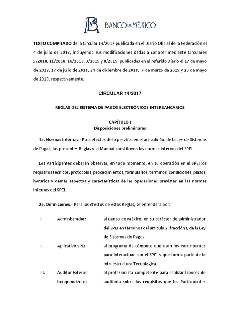 Circular Spei | PDF | Bancos | Software