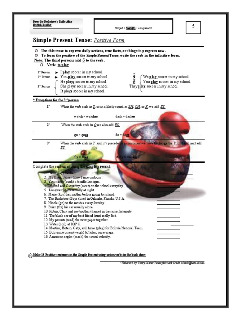 Simple Present Tense:: Positive Form | PDF | Verb | Linguistics