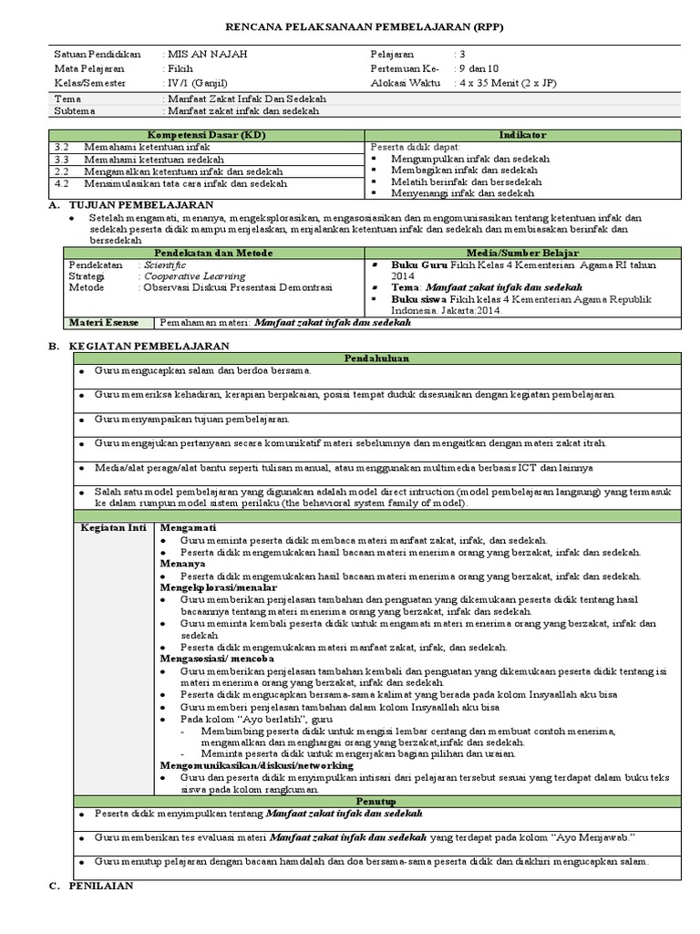 RPP I Fikih IV | PDF