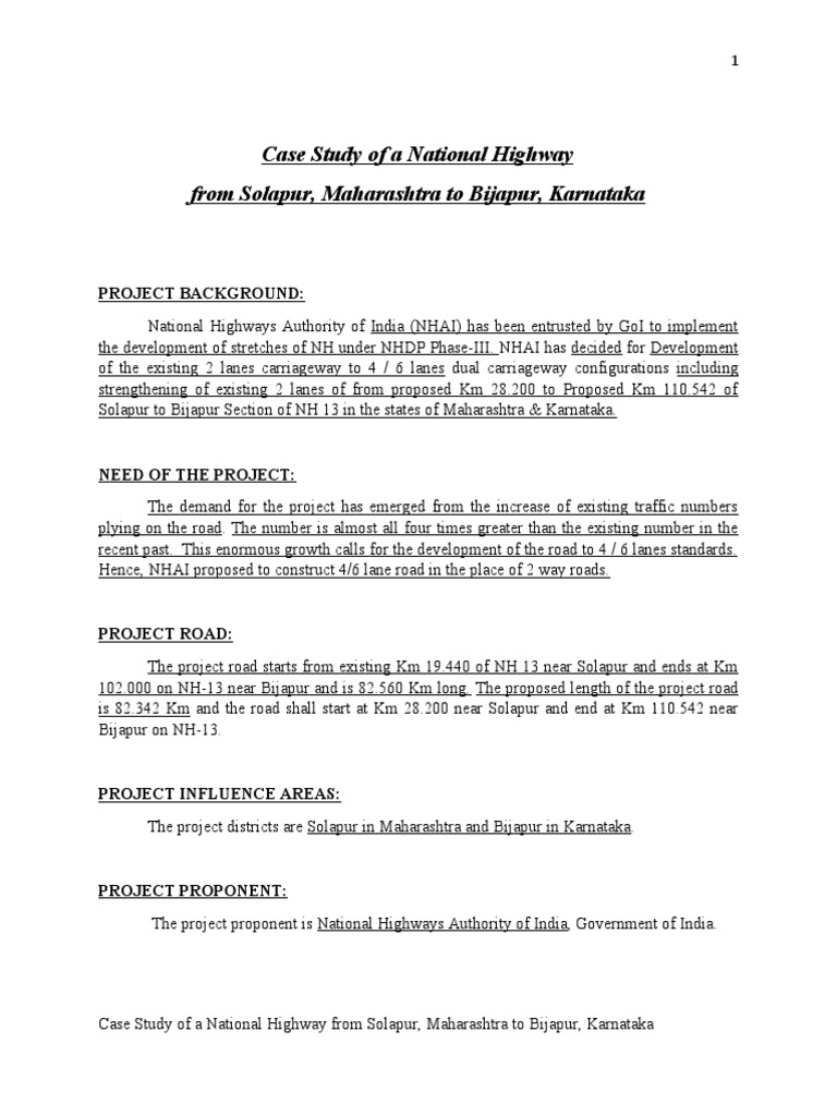 Case Study of National Highway | PDF | Environmental Impact Assessment ...