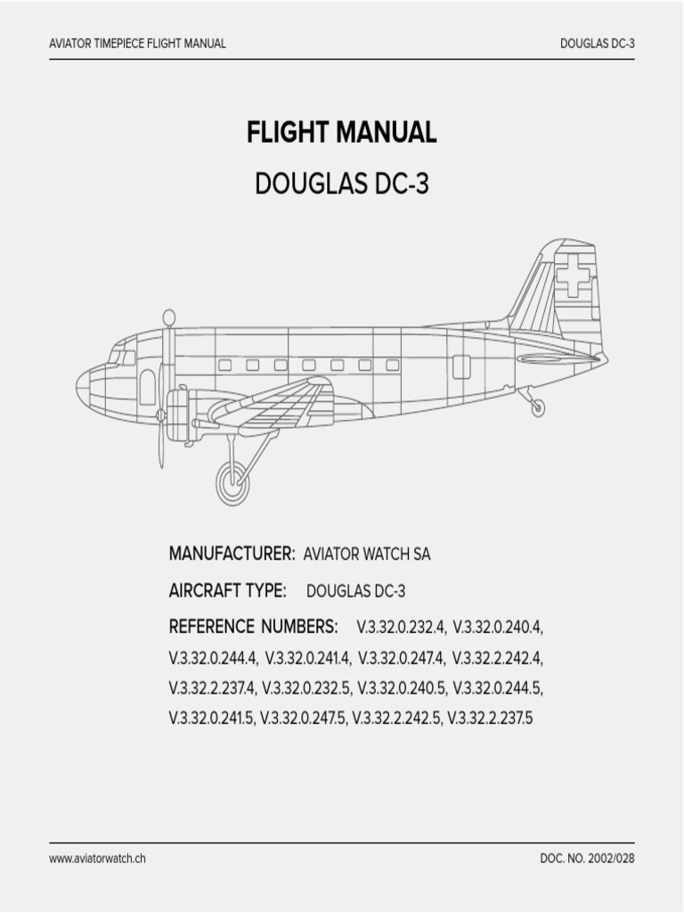 Flight Manual: Douglas Dc-3 | PDF | Watch | Clock