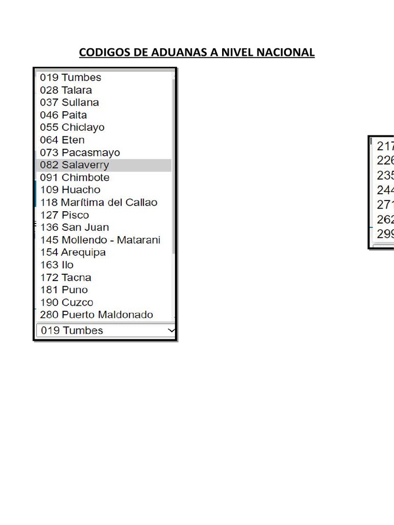 Codigos Aduanas | PDF