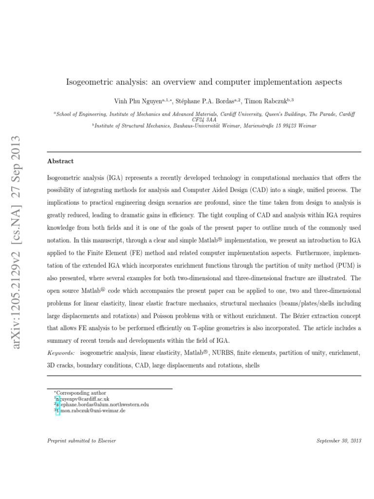 Isogeometric Analysis: Overview & Implementation | PDF | Finite Element Method | Computational ...