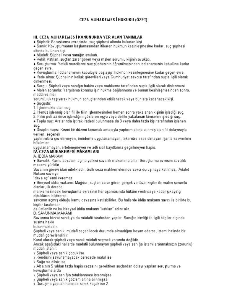 Ceza Muhakemesi Hukuku | PDF