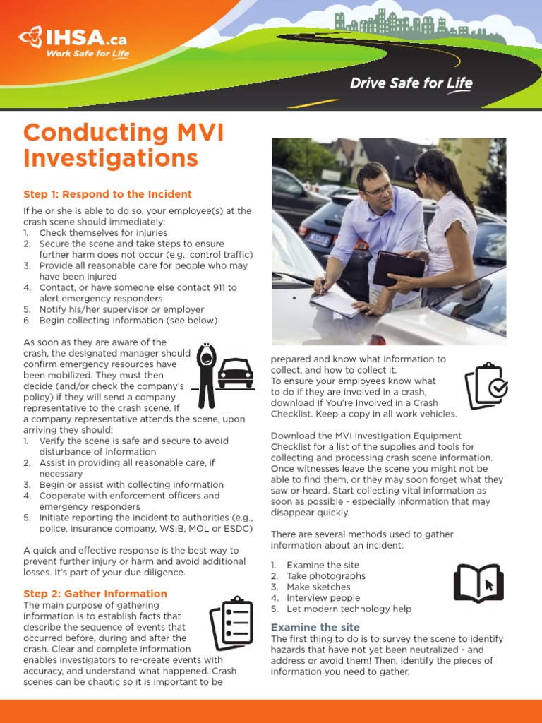 Conducting MVI Investigations: Step 1: Respond To The Incident | PDF ...