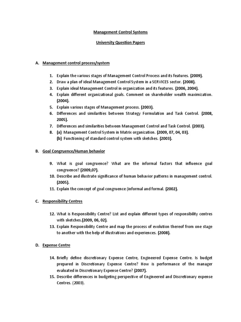 Management Control Systems | PDF | Nonprofit Organization | Audit