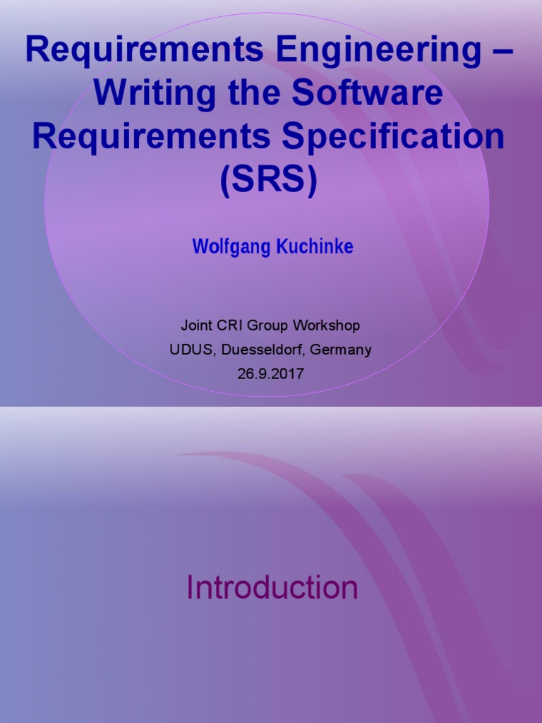 Requirements Engineering - Writing The Software Requirements ...