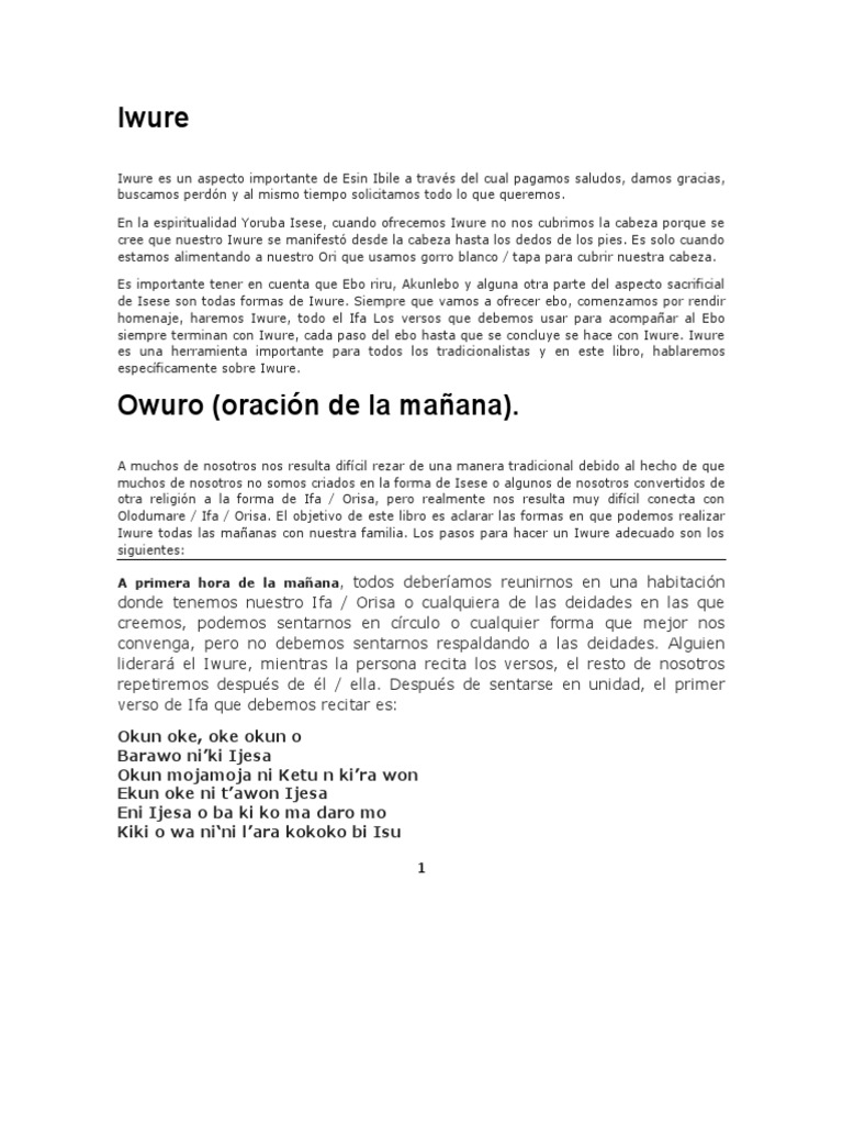 Iwure en Las Mañanas | PDF | Oración | Religiones religiosas