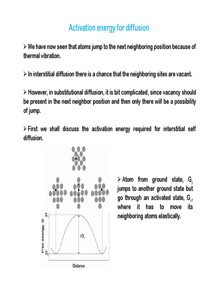Activation Energy For Diffusion: Thermal Vibration | PDF | Crystal ...