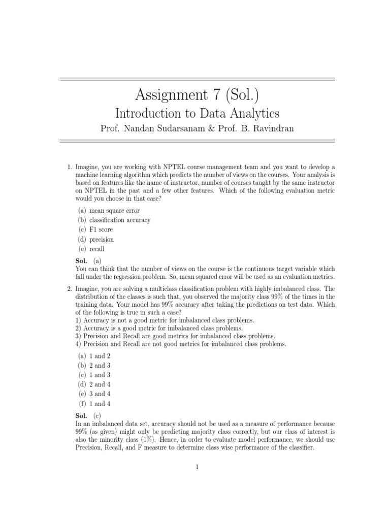 Week 7 Assignment 1 | PDF | Accuracy And Precision | Sensitivity And ...