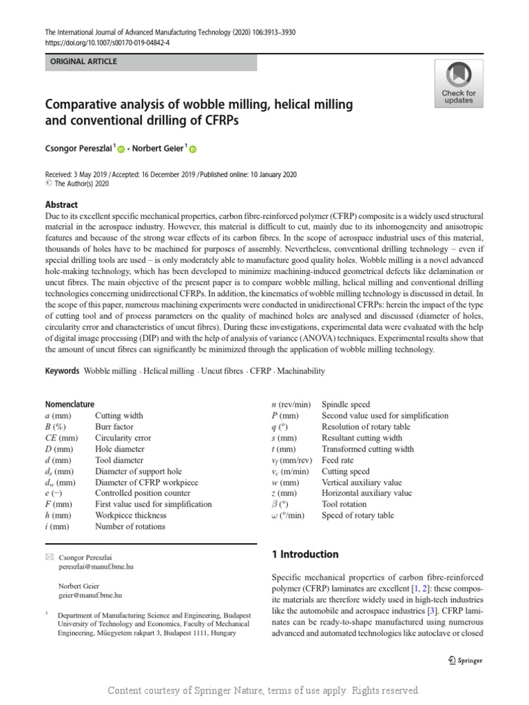 Comparative Analysis of Wobble Milling Helical Mil | PDF | Machining ...