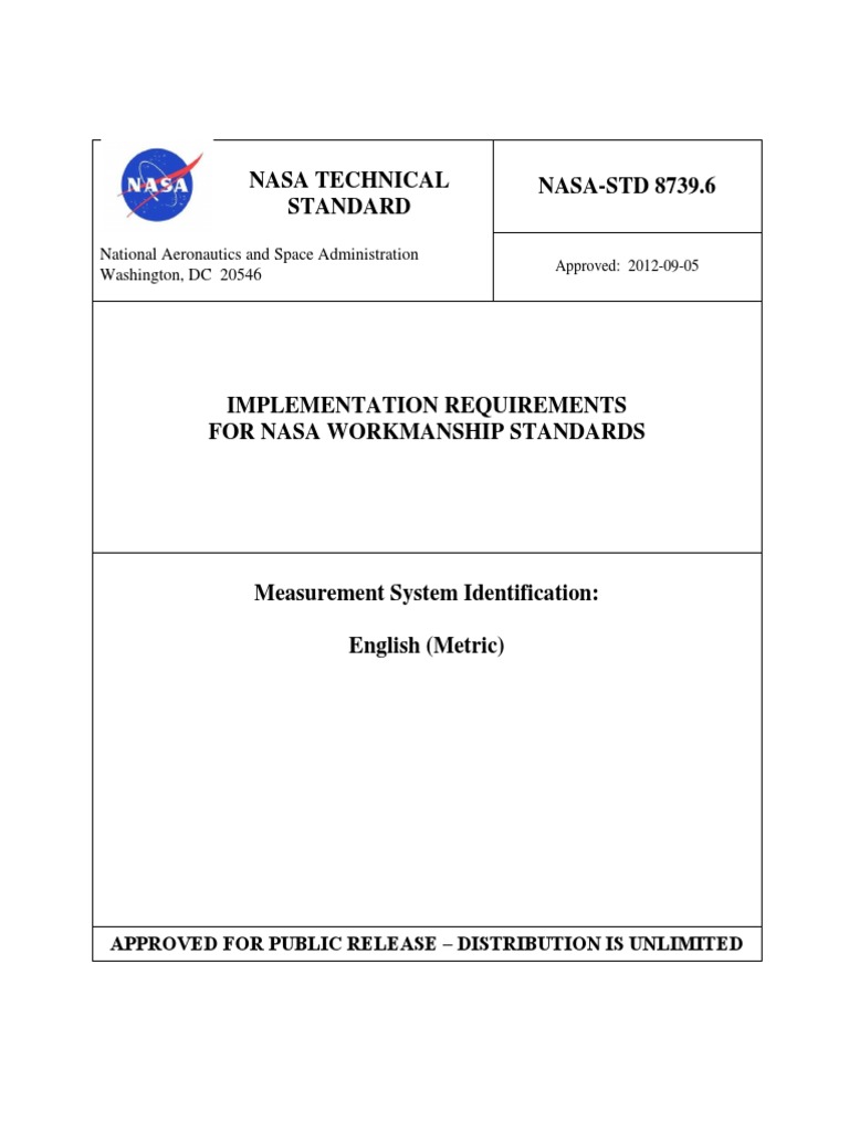 Nasa-Std 8739.6 | PDF | Goddard Space Flight Center | Electrostatic ...