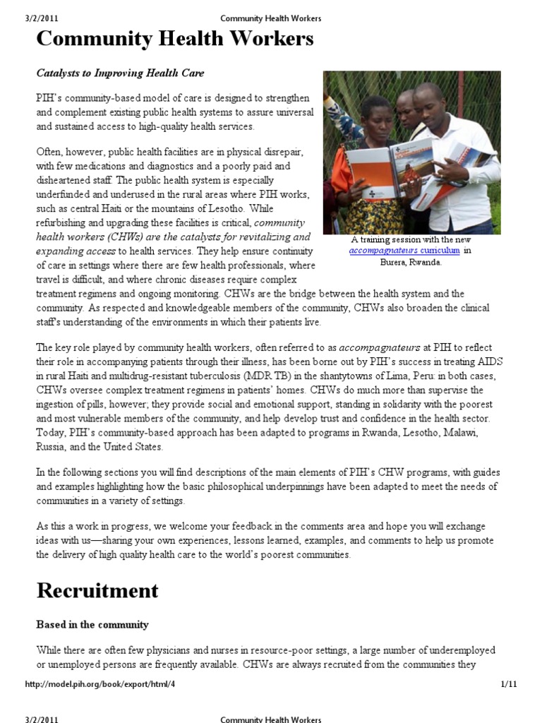 Community Health Workers | PDF | Health Care | Tuberculosis