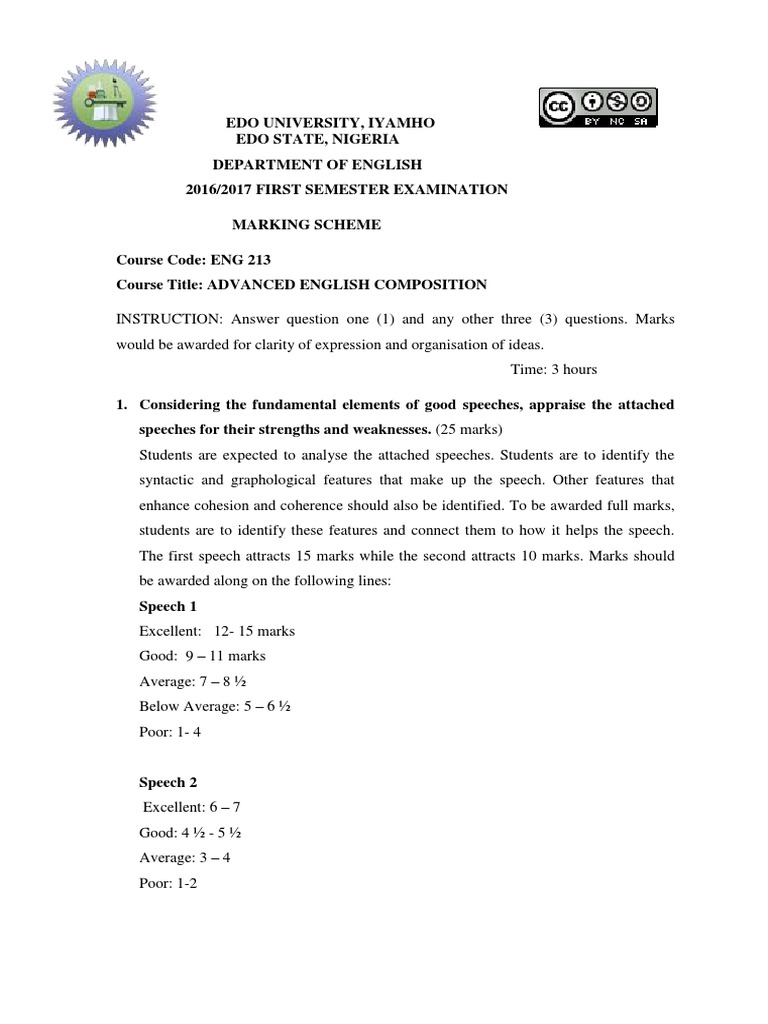 Advanced English Composition - QP | PDF | Nigeria