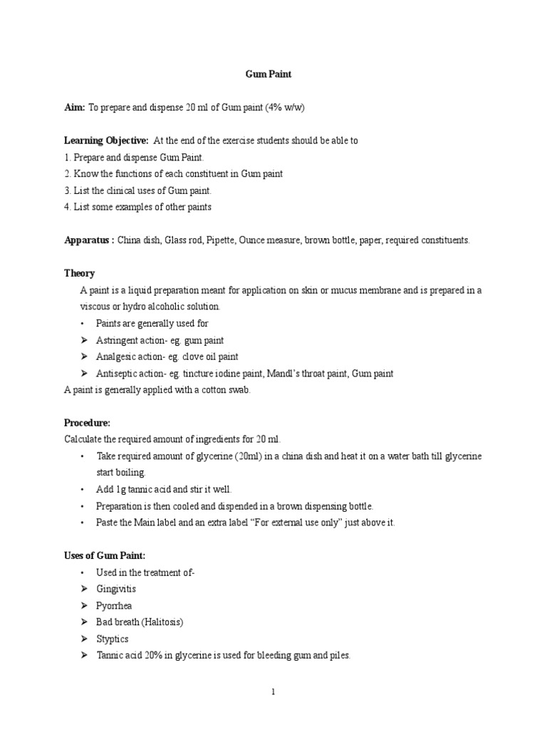 Gum Paint | PDF | Paint | Glycerol