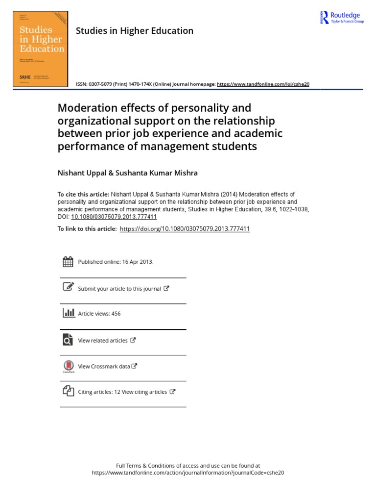 Moderation Effects of Personality and Organizational Support On The ...