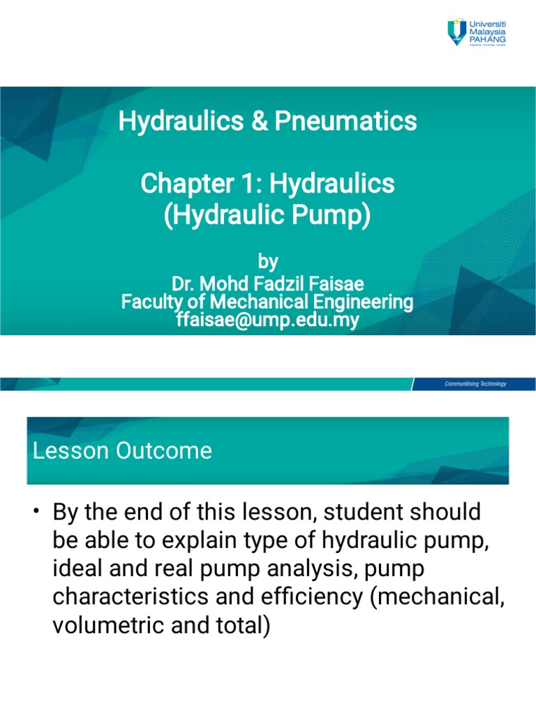 Hydraulics & Pneumatics Chapter 1: Hydraulics (Hydraulic Pump) | PDF ...