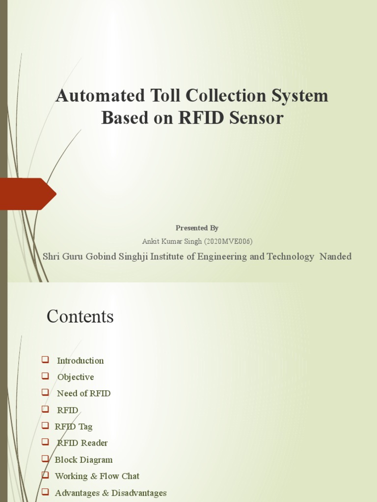 Automated Toll Collection System Based On RFID Sensor | PDF | Radio ...