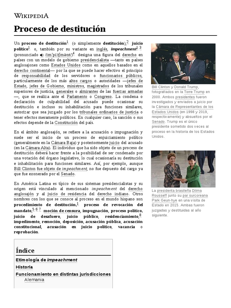 Proceso de Destitución | PDF | El proceso de destitución | Ley Pública