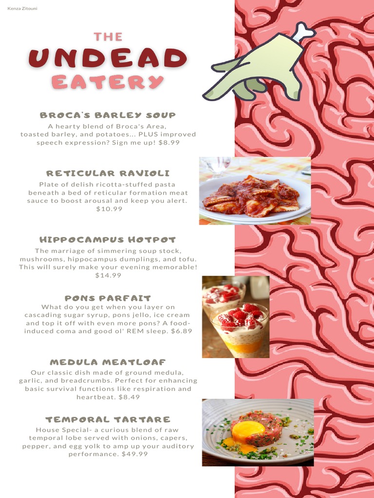 AP Psychology Brain Project - The Undead Eatery | PDF