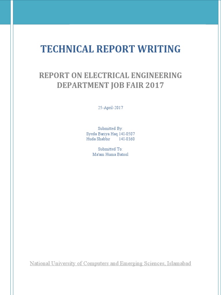 Technical Report Writing: Report On Electrical Engineering Department ...