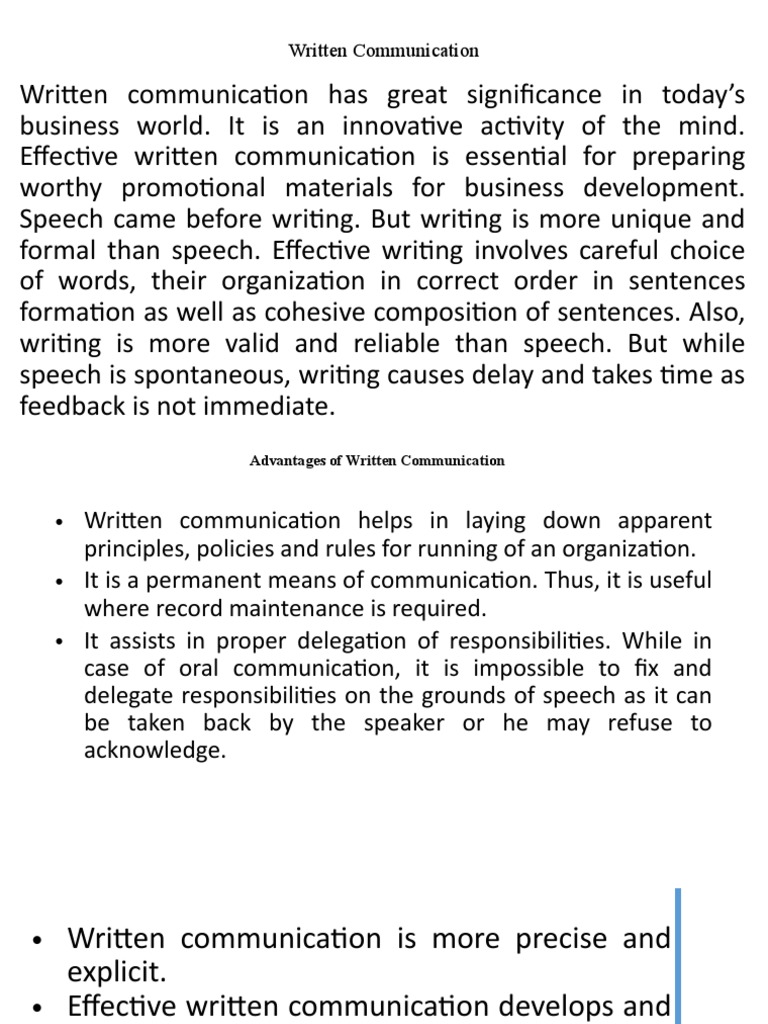 Presentation1 - Writtent Communication | PDF | Spelling | Conversation