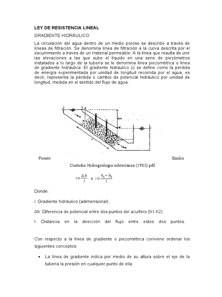 Ley de Resistencia Lineal | PDF | Numero Reynolds | Permeabilidad ...