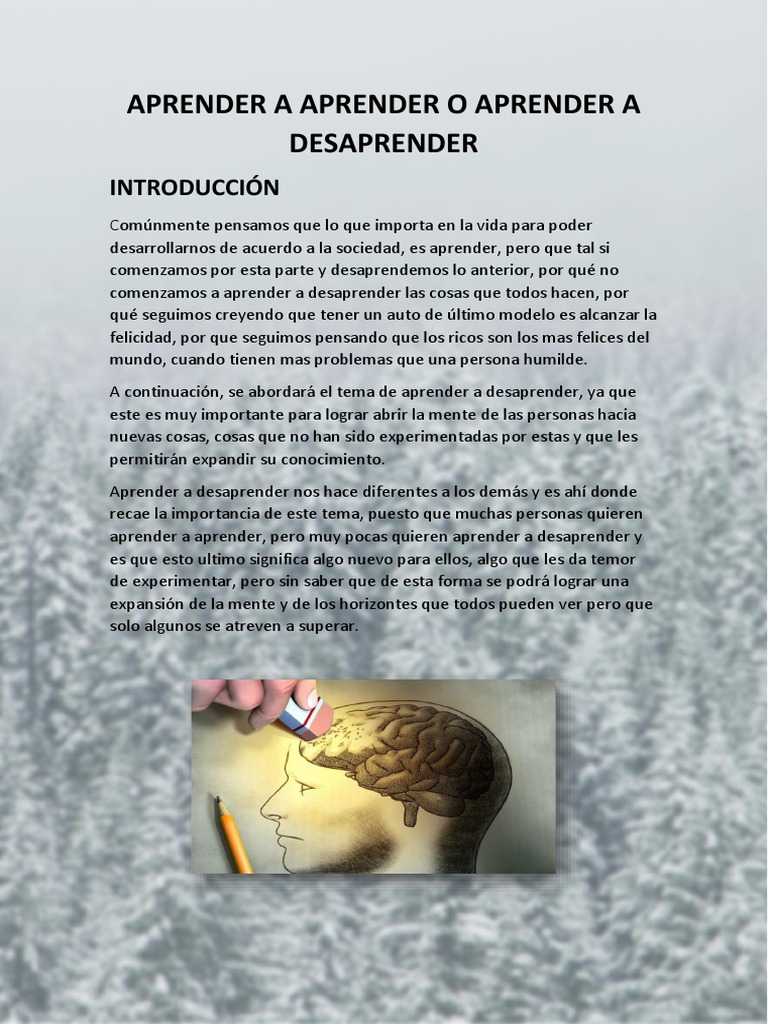 Aprender A Aprender o Aprender A Desaprender | PDF | Evaluación neuropsicológica | Aprendizaje