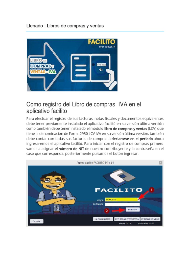 Guía para Llenado del Libro de Compras IVA | PDF | Factura | Tarjeta de débito