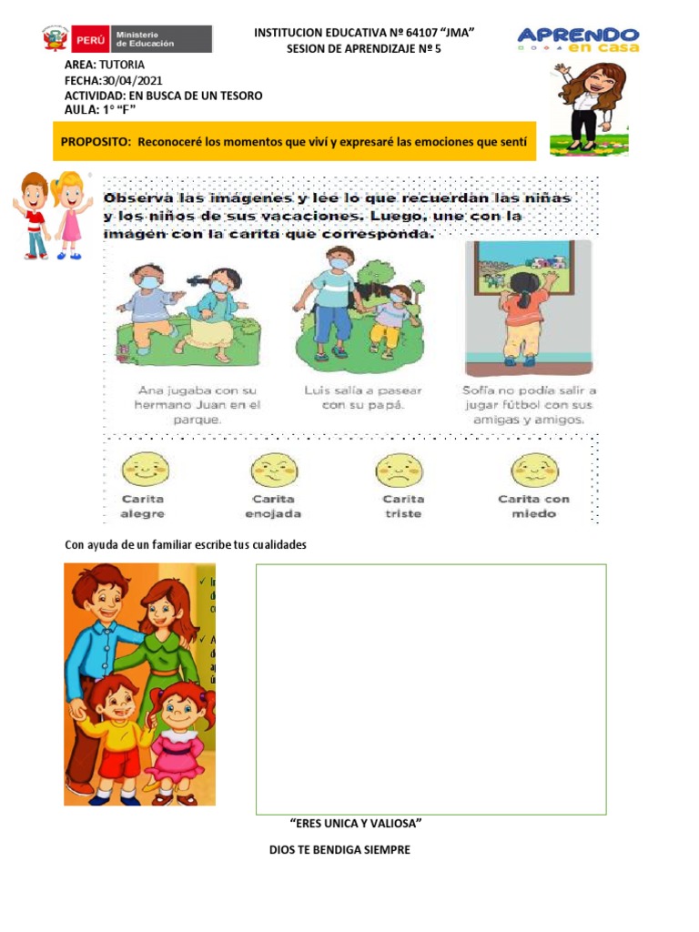 Sesion-Tutoria-Semana 4 Dia 5 | PDF | Artes del Lenguaje y Comunicación ...