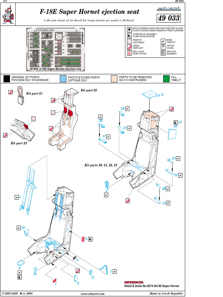 1-48 F-18 E Super Hornet Ejection Seat For Revell | PDF | Scale ...