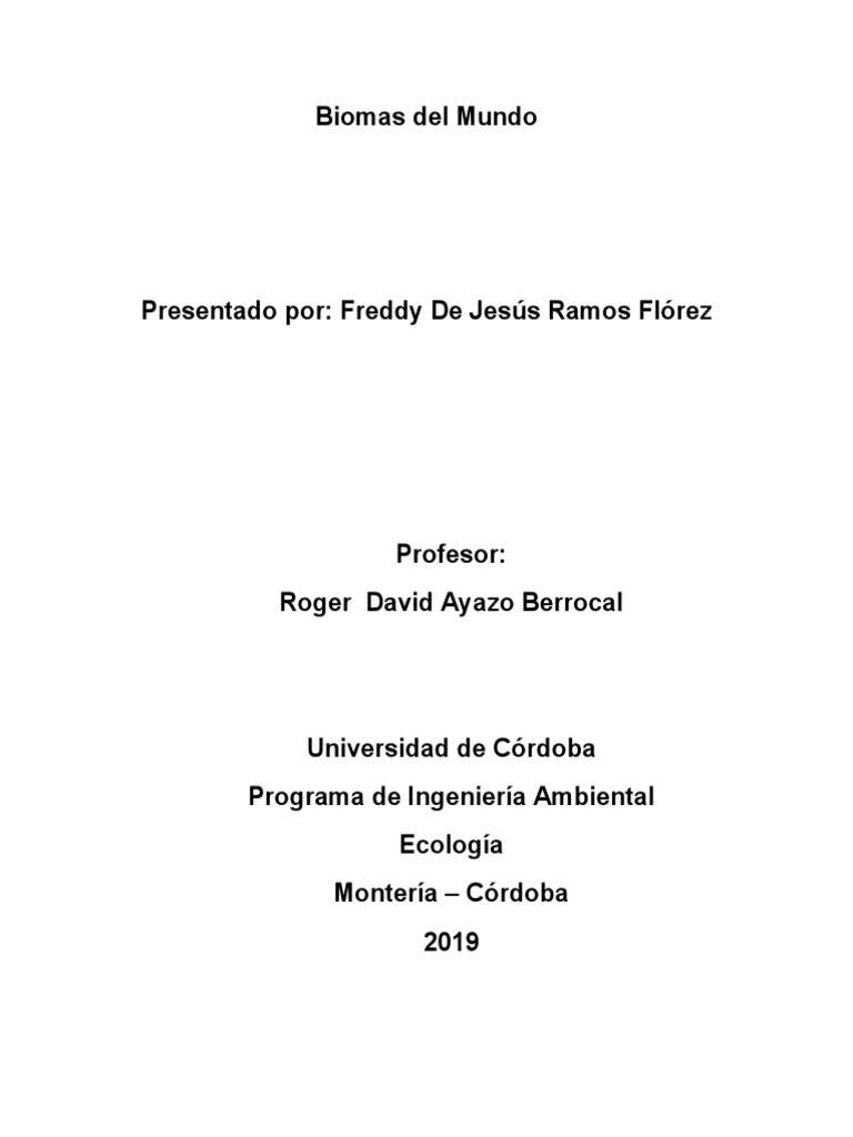 Biomas Del Mundo | PDF | Desierto | Habitat