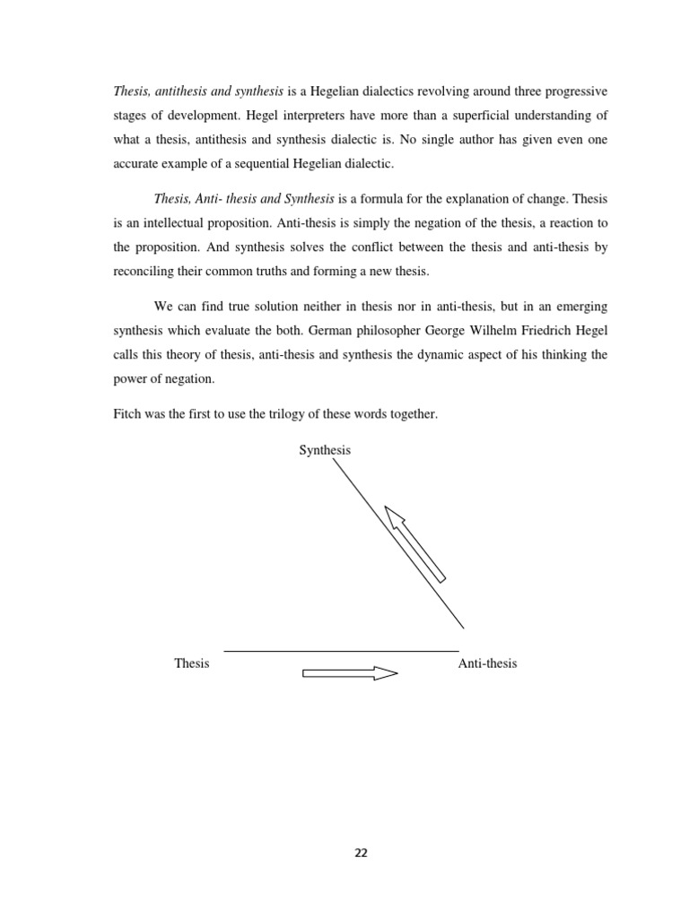 Thesis, Antithesis and Synthesis Is A Hegelian Dialectics Revolving ...