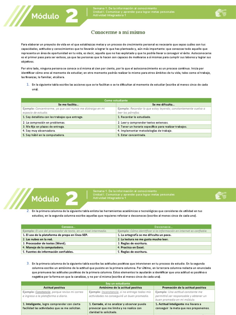 Actividad Integradora 1. Conocerme A Mi Mismo. | PDF | Actitud ... Actividad Integradora 1. Conocerme A Mi Mismo. | PDF | Actitud ...