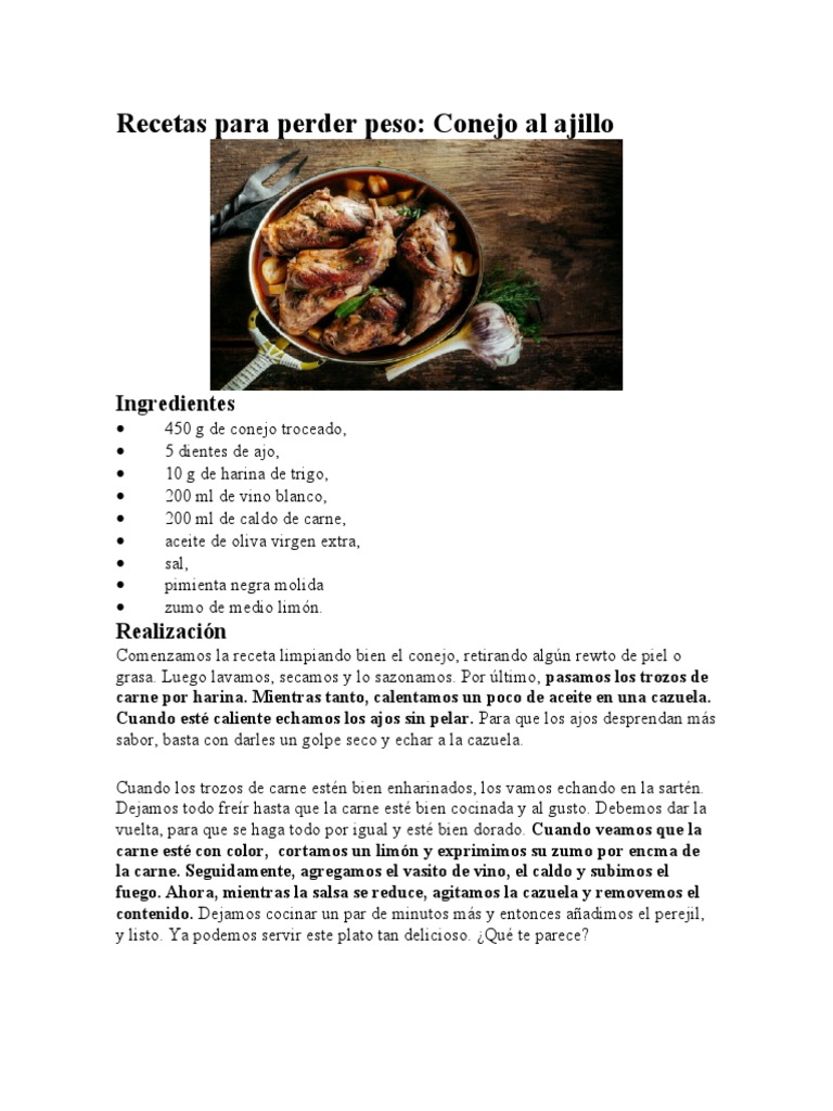 Recetas para COEJO Y COSTILLA | PDF | Ajo | Caldo