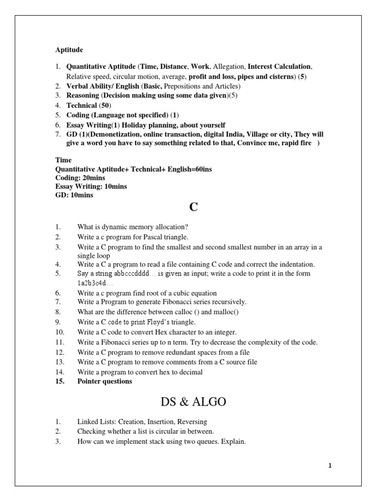 Ds & Algo: Aptitude | PDF | C++ | Method (Computer Programming)