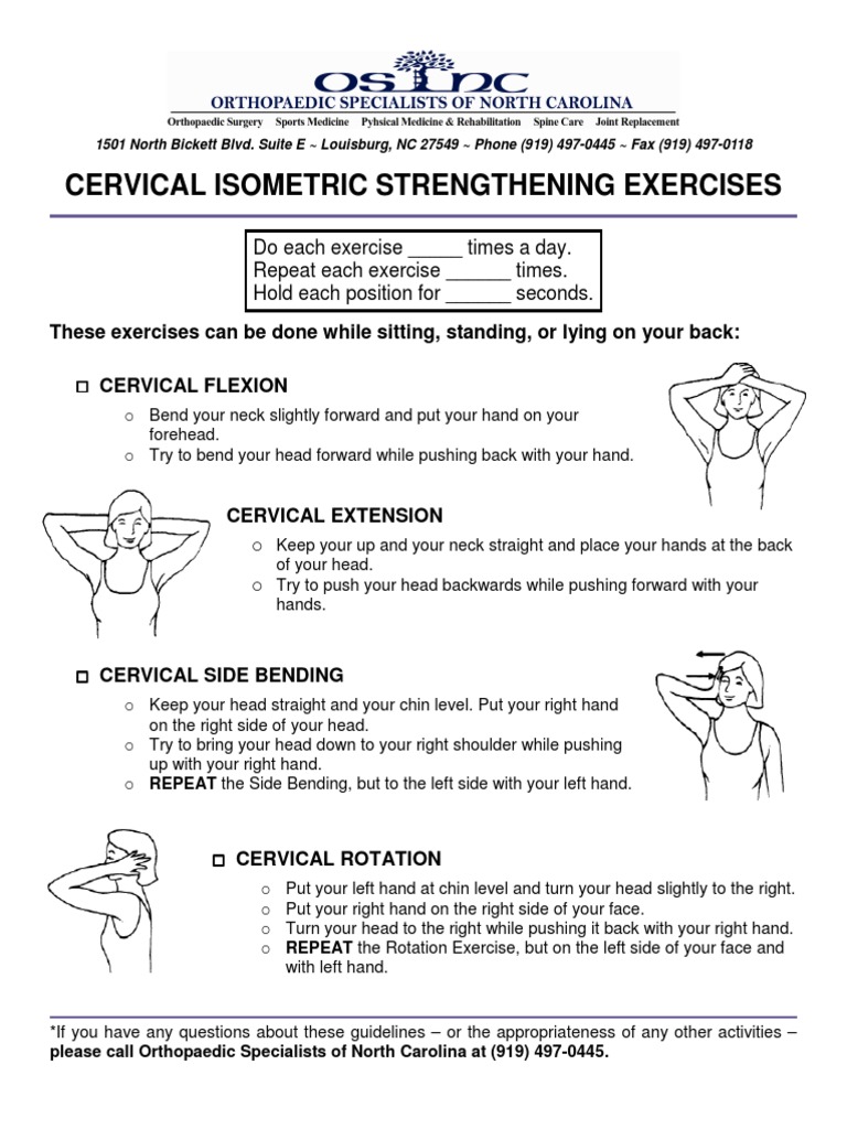 Cervical Isometrics | PDF