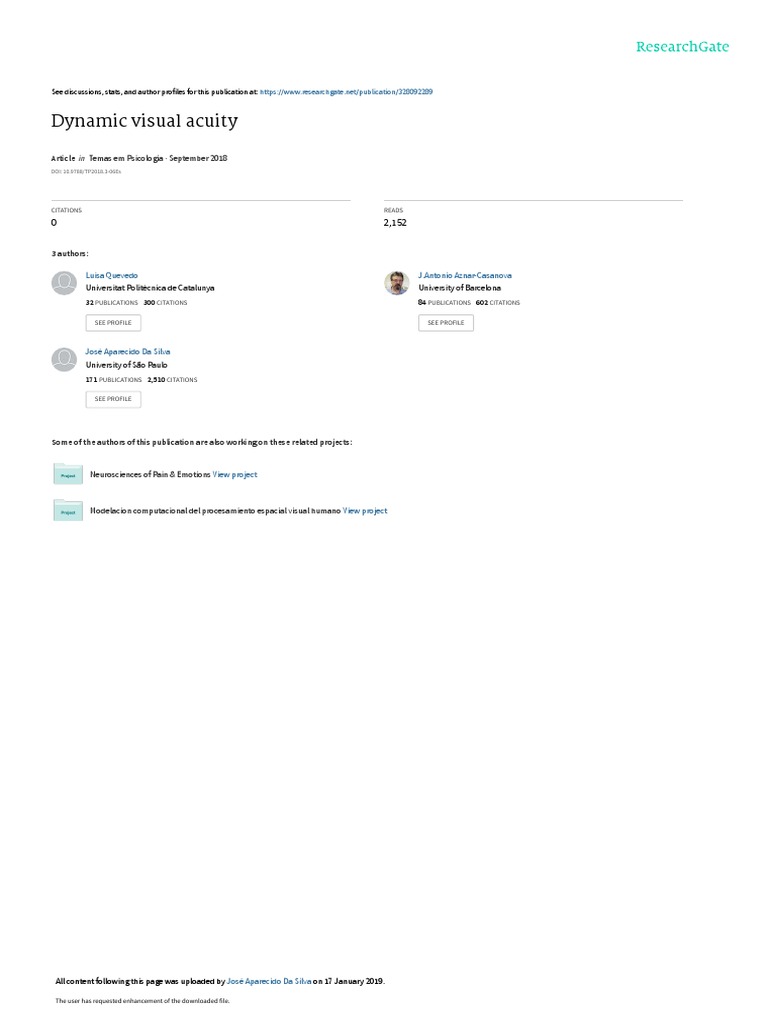 Dynamic Visual Acuity | Download Free PDF | Visual Acuity | Contrast ...
