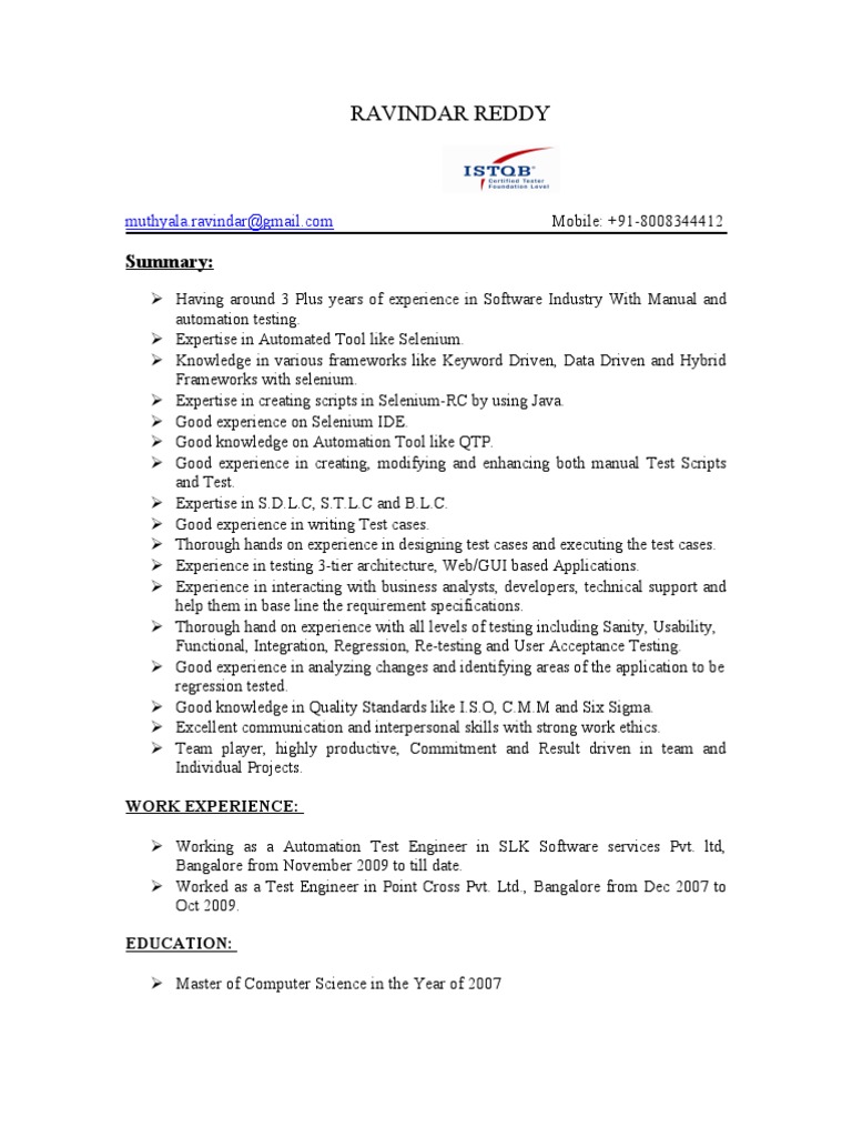 Ravindar Reddy | PDF | Software Testing | Software Bug