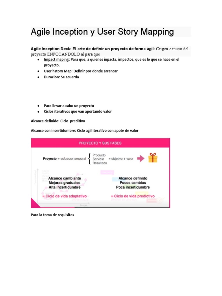 Agile Inception y User Story Mapping | PDF