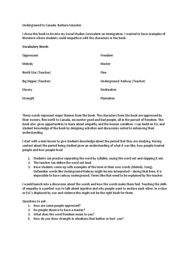 Underground To Canada | PDF