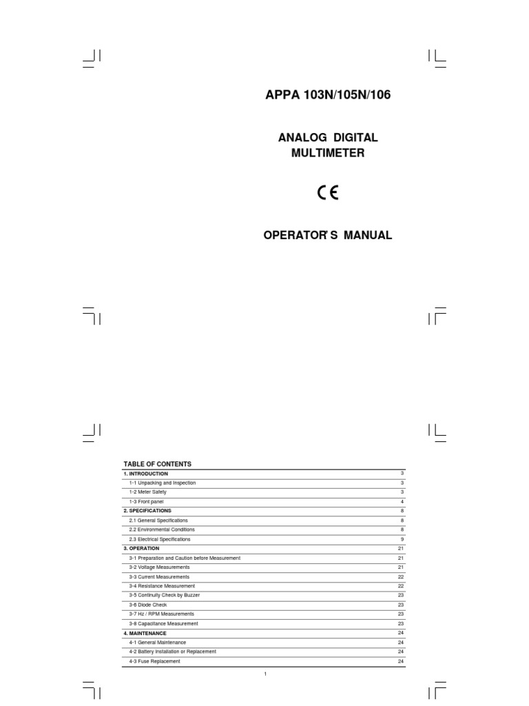 APPA 103N-105N-106 - Manual | PDF | Alternating Current | Diode