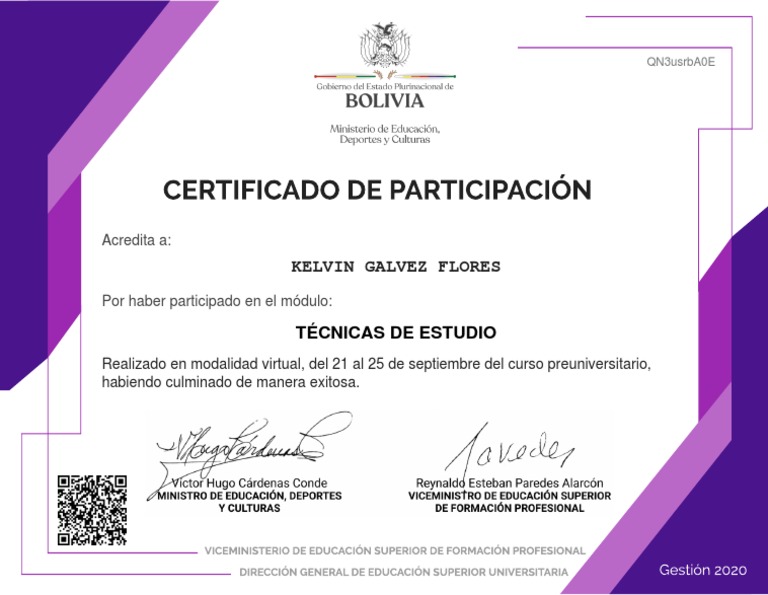 Certificado de Participacion | PDF