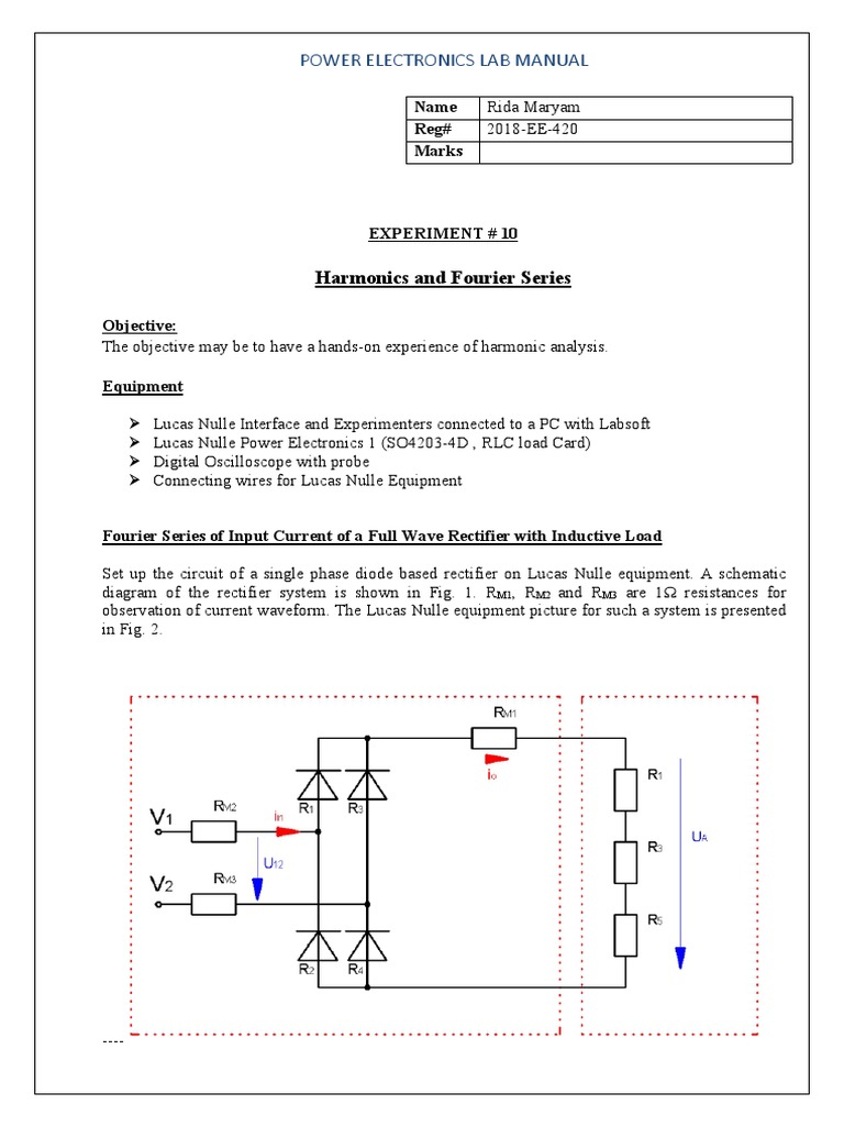 Harmonics and Fourier Series: Power Electronics Lab Manual | PDF | Electrical Engineering ...