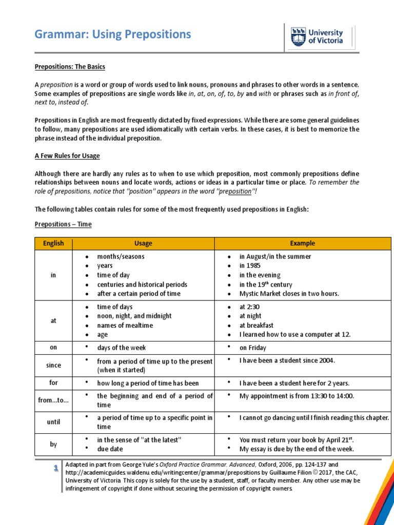 Prepositions Final | PDF | Preposition And Postposition | Phrase
