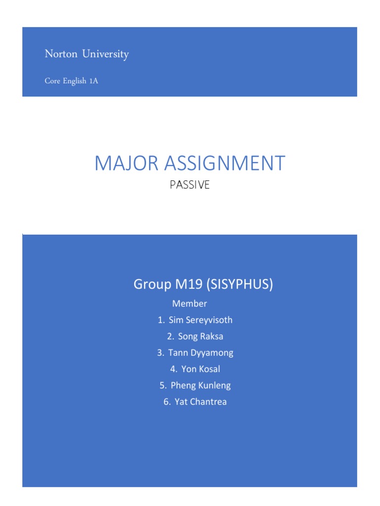 Major Assignment: Norton University | PDF | Languages | Language Arts ...